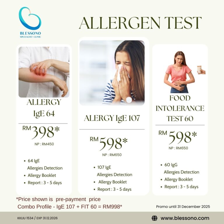 Allergy Test Malaysia | Allergen Test 107 IgE | Food Intolerance Test IgG