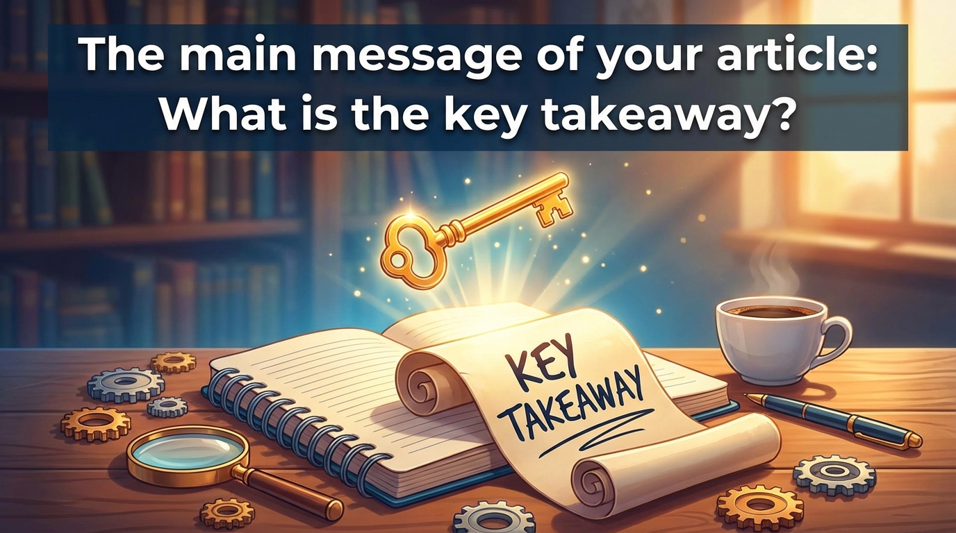The main message of your article: What is the key takeaway ...